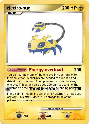 Pokémon electro bug - Energy overload - My Pokemon Card