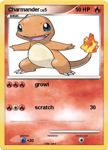 Pokémon Charmander 1404 1404 - growl - My Pokemon Card