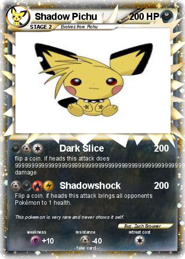 Pokémon Shadow Pichu 30 30 - Dark Slice - My Pokemon Card