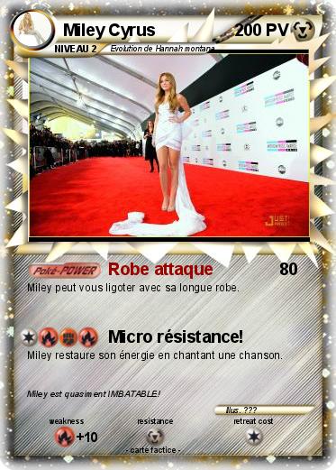 Pokémon Miley Cyrus 82 82 - Robe attaque - Ma carte Pokémon