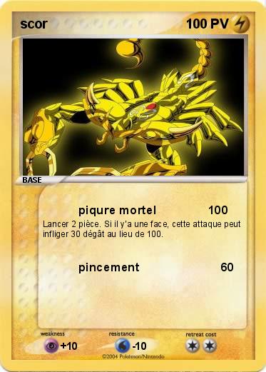 Pokémon scor 1 1 - piqure mortel 100 - Ma carte Pokémon
