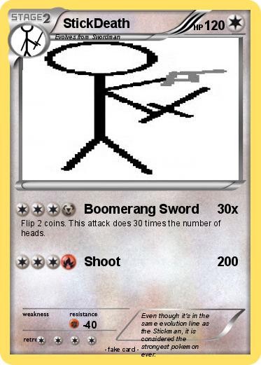 Pokémon StickDeath - Boomerang Sword - My Pokemon Card