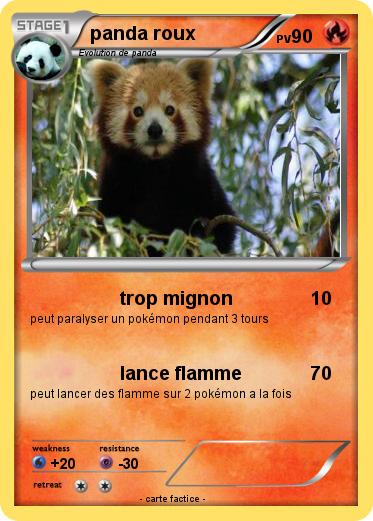 Pokémon panda roux 27 27 - trop mignon - Ma carte Pokémon
