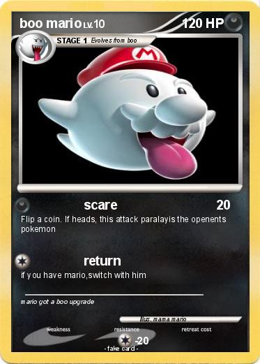 Pokémon boo mario 28 28 - scare - My Pokemon Card