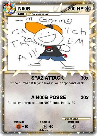Pokémon N00B 11 11 - SPAZ ATTACK - My Pokemon Card