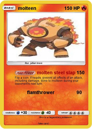Pokémon molteen 1 1 - molten steel slap - My Pokemon Card