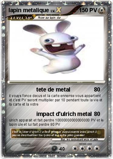 Pokémon lapin metalique 1 1 - tete de metal - Ma carte Pokémon