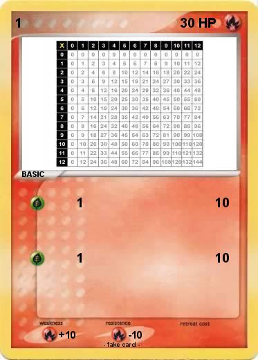 Pokémon Multiplication Table - 1 - My Pokemon Card