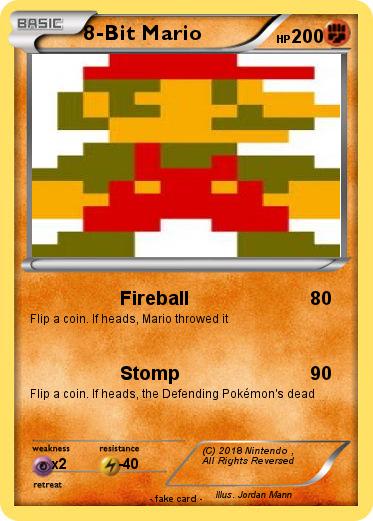 Pokémon 8 Bit Mario 35 35 - Fireball - My Pokemon Card