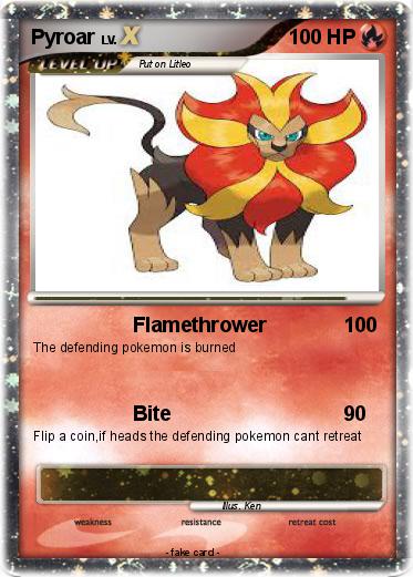 Pokémon Pyroar 10 10 - Flamethrower - My Pokemon Card