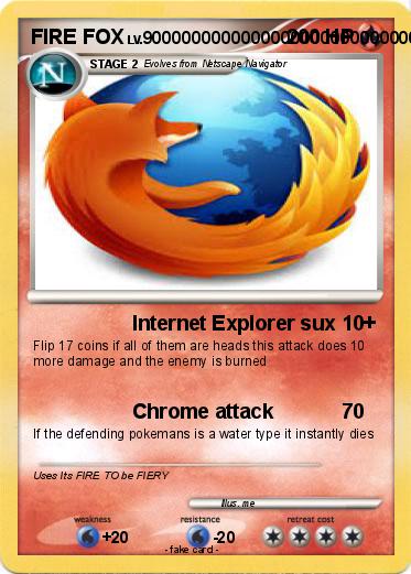 Pokémon FIRE FOX 90 90 - Internet Explorer sux - My Pokemon Card