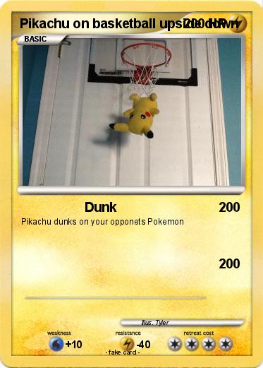 Pokémon Pikachu on basketball upside down - Dunk - My Pokemon Card