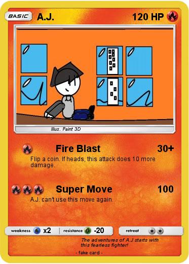 Pokémon A J 70 70 - Fire Blast - My Pokemon Card