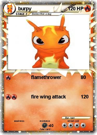 Pokémon burpy 10 10 - flamethrower - My Pokemon Card