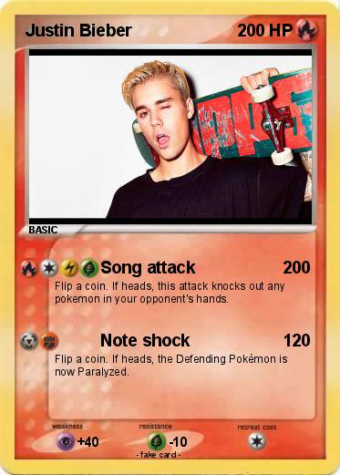 Pokémon Justin Bieber 3473 3473 - Song attack - My Pokemon Card
