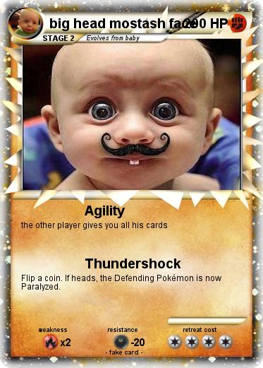 Pokémon big head mostash face - Agility - My Pokemon Card