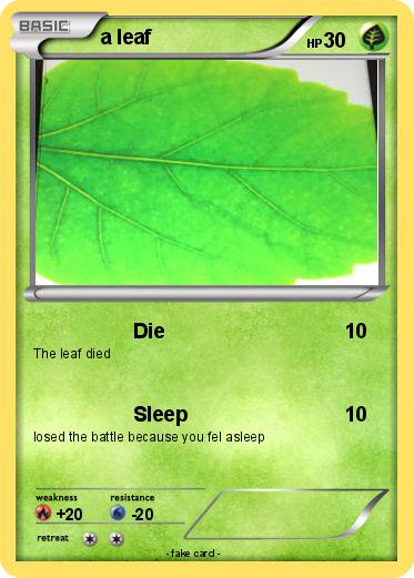Pokémon a leaf - Die - My Pokemon Card