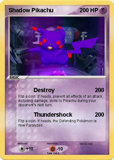 Pokémon Shadow Pikachu 976 976 - Destroy - My Pokemon Card