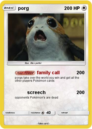 Pokémon porg 25 25 - family call - My Pokemon Card