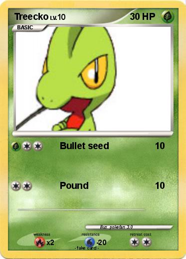 Pokémon Treecko 185 185 - Bullet seed - My Pokemon Card