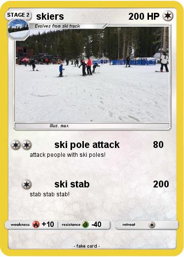 Pokémon skiers 1 1 - ski pole attack - My Pokemon Card
