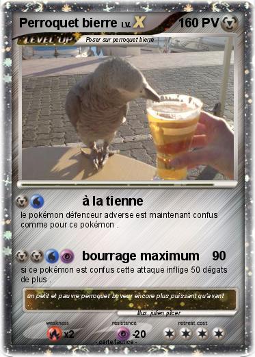 Pokémon Perroquet bierre - à la tienne - Ma carte Pokémon