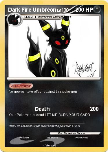 Pokémon Dark Fire Umbreon - Death - My Pokemon Card