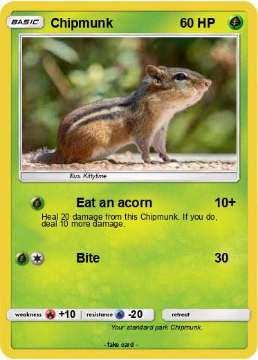 Pokémon Chipmunk 67 67 - Eat an acorn - My Pokemon Card