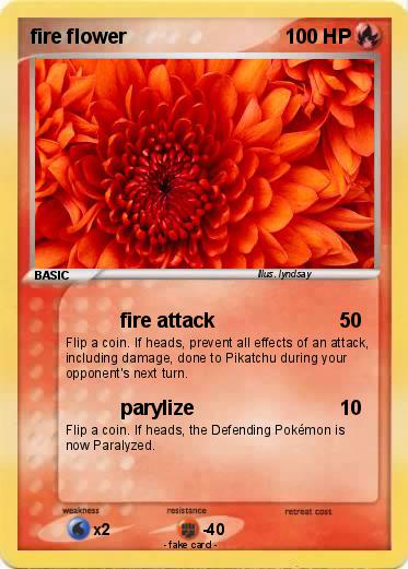 Pokémon fire flower 80 80 - fire attack - My Pokemon Card