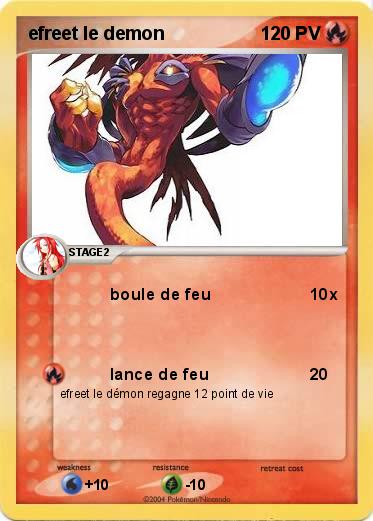 Pokémon efreet le demon - boule de feu - Ma carte Pokémon