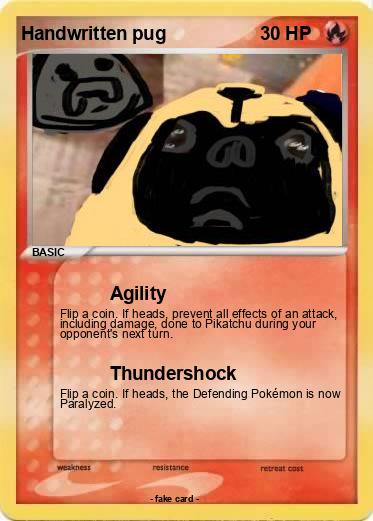 Pokémon Handwritten pug - Agility - My Pokemon Card