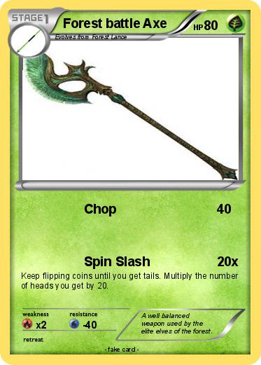 Pokémon Forest battle Axe - Chop - My Pokemon Card