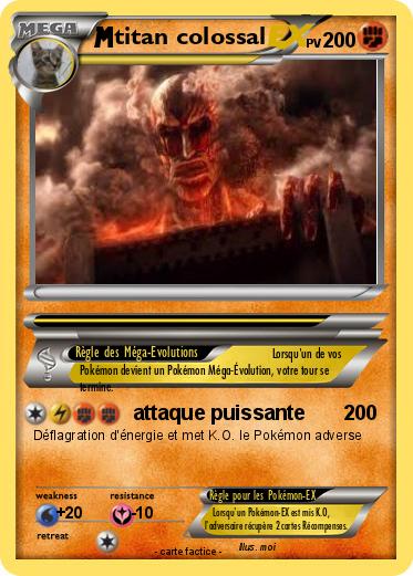 Pokémon titan colossal 12 12 - attaque puissante - Ma carte Pokémon