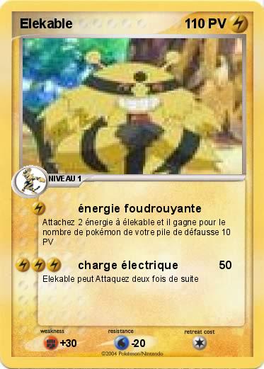 Pokémon Elekable 58 58 - énergie foudrouyante - Ma carte Pokémon