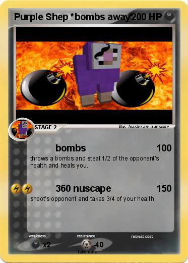 Pokémon Purple Shep bombs away - bombs - My Pokemon Card