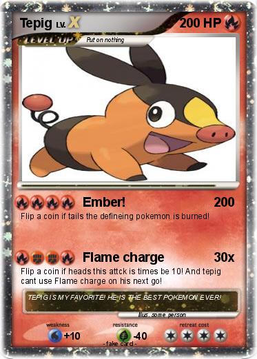 Pokémon Tepig 600 600 - Ember! - My Pokemon Card