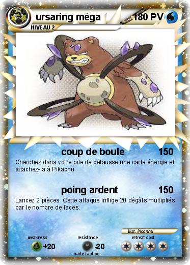 Pokémon ursaring mega - coup de boule - Ma carte Pokémon