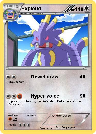 Pokémon Exploud 55 55 - Dewel draw - My Pokemon Card