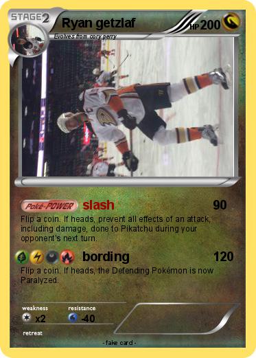 Pokémon Ryan getzlaf - slash - My Pokemon Card