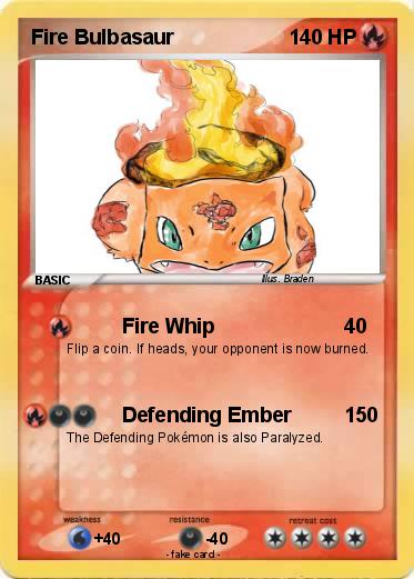 Pokémon Fire Bulbasaur - Fire Whip - My Pokemon Card