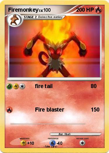 Pokémon Firemonkey 4 4 - fire tail - My Pokemon Card