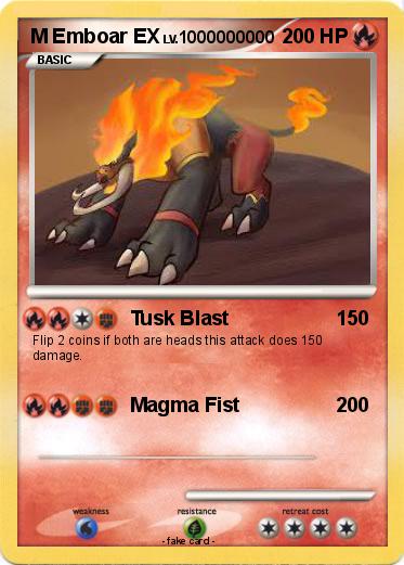Pokémon M Emboar EX 5 5 - Tusk Blast - My Pokemon Card