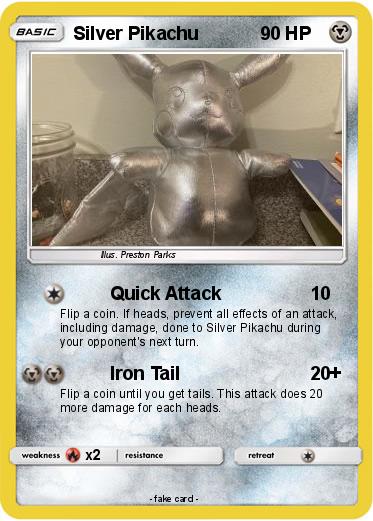 Pokémon Silver Pikachu 2 2 - Quick Attack - My Pokemon Card