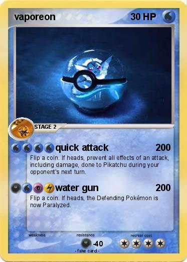 Pokémon vaporeon 641 641 - quick attack - My Pokemon Card