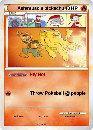 Pokémon Ash muscle pickachu - Fly Not - My Pokemon Card