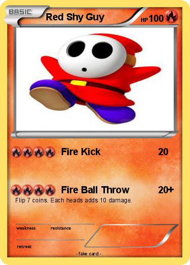 Pokémon Red Shy Guy 2 2 - Fire Kick - My Pokemon Card