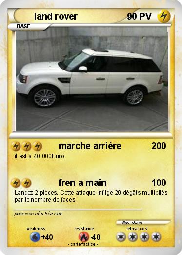 Pokémon land rover 4 4 - marche arrière - Ma carte Pokémon