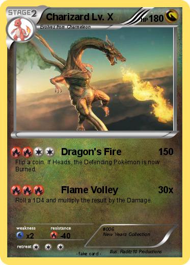 Pokémon Charizard Lv X 92 92 - Dragon's Fire - My Pokemon Card