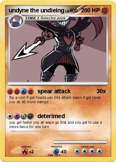 Pokémon undyne the undieing - spear attack - My Pokemon Card