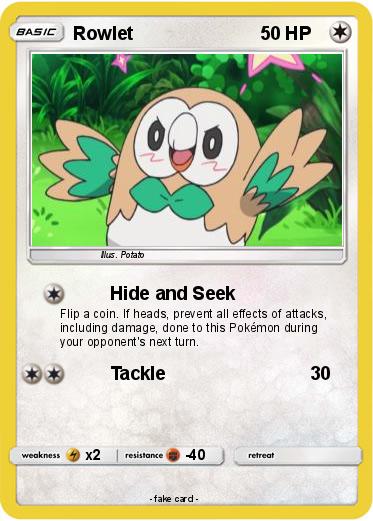 Pokémon Rowlet 227 227 - Hide and Seek - My Pokemon Card